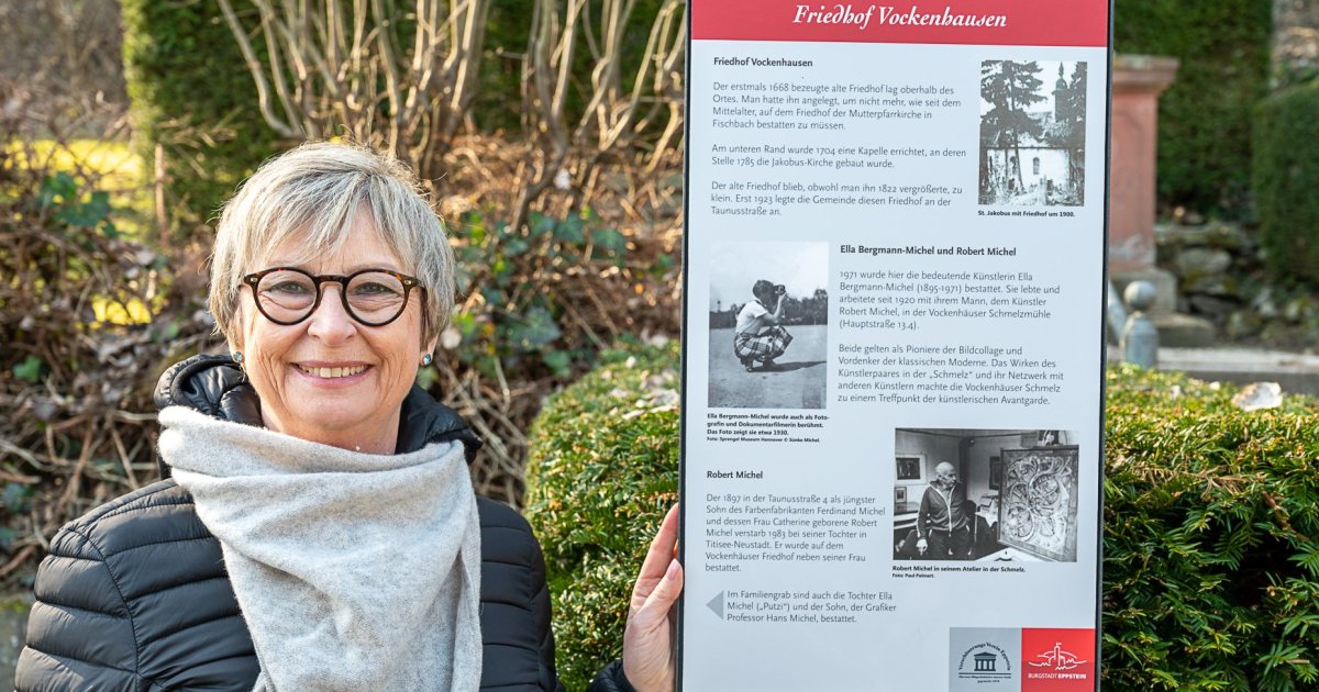 Ella Bergmann-Michel und Robert Michel Neues Schild auf dem Friedhof ...